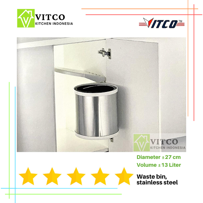Jual VITCO Cabinet Waste Bin Stainless Steel / Tempat Sampah Lemari ...