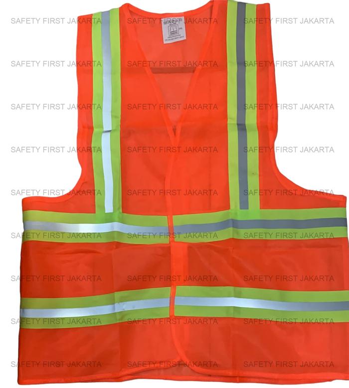 Jual Rompi Polyester PVC Orange Polyster Polister Safety Vest Rompi ...
