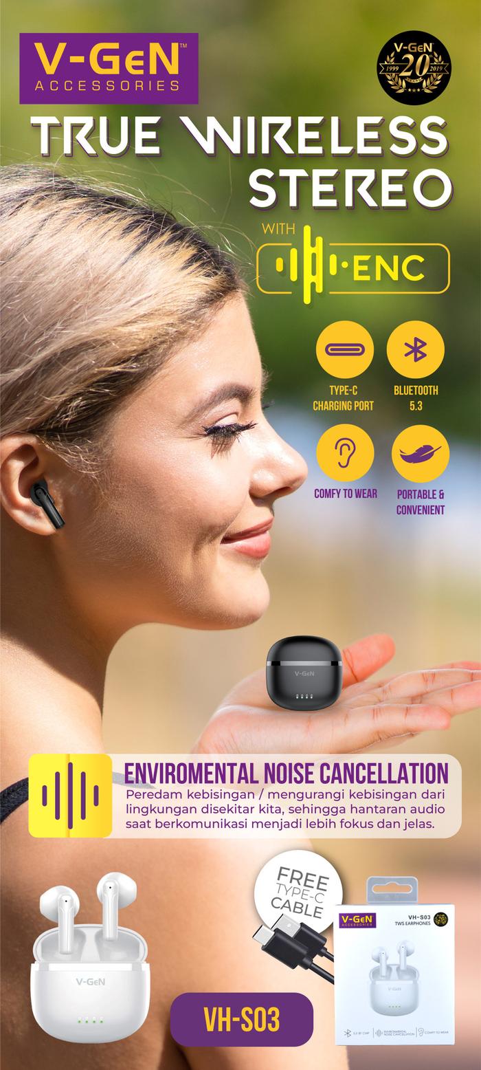 Jual Earphone V-GeN TWS VH-S01 Wireless Bluetooth Headset Handsfree ...