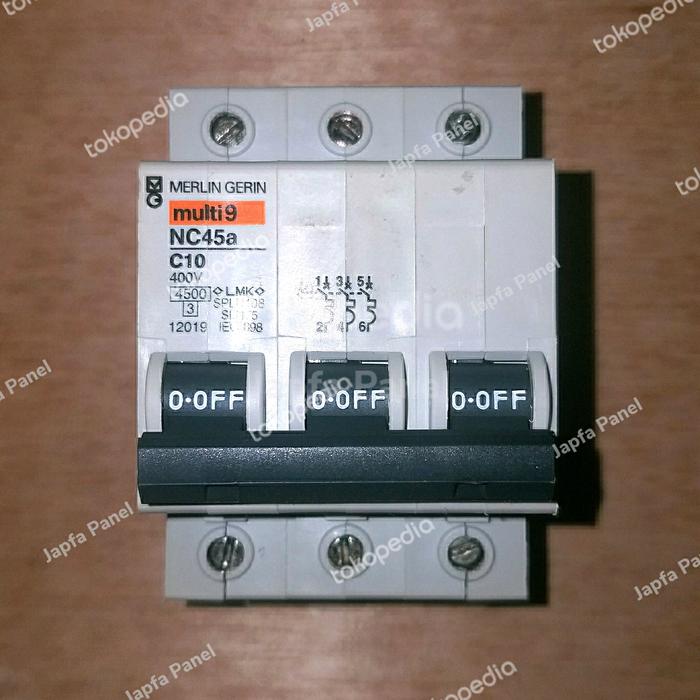 Jual MCB Merlin Gerin Multi9 NC45a 3 Phase C10 10A 4.5kA Original ...