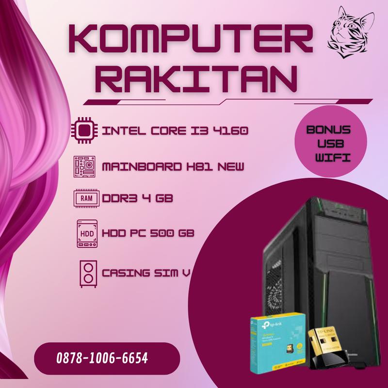 PC /CPU RAKITAN I3 4160 MB H81 DDR 4GB CAS SIM V - Shop | Tokopedia