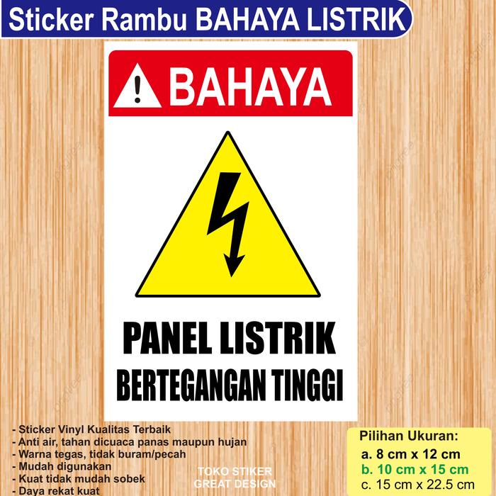 Jual Sticker Stiker Sign K3 Bahaya Panel Listrik Tegangan Tinggi ...