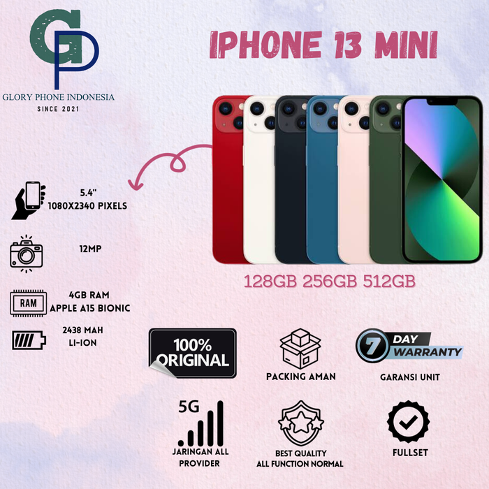 Jual Iphone 13 Mini 128GB 256GB 512GB Second Original Fullset - Blue ...