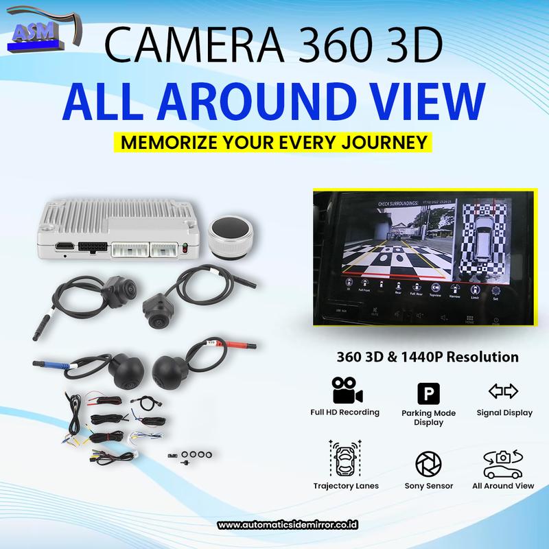 Camera 360 Tampilan Super 3Dimensi Around View Monitor Perekam DVR ...