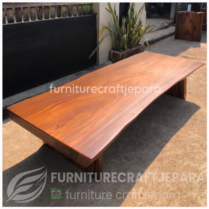 Jual MEJA TAMU KAYU SOLID TREMBESI 2 METER / MEJA LESEHAN 200 X 85 X 40 ...