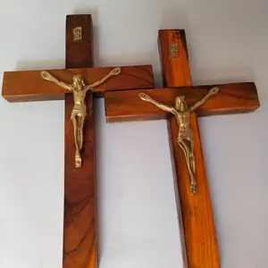Salib Dinding Gantung Kayu jati Courpus Patung Yesus kuninganInri 20cm ...