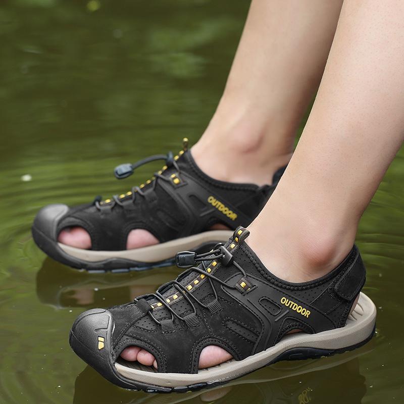 Sandal Hiking Pria Gunung Original Sendal Outdoor Keren Kulit Asli 02 ...