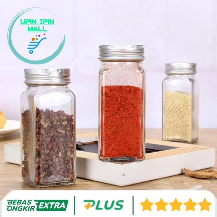 Jual Salt & Papper Shaker Glass Botol Tempat Garam Merica Bubuk 120ml 1 ...