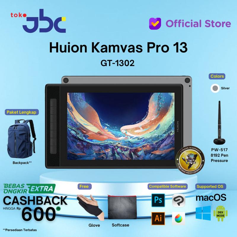 New Huion Kamvas 13 gen 2 / Kamvas 13 pro 2.5K garansi resmi - Shop ...