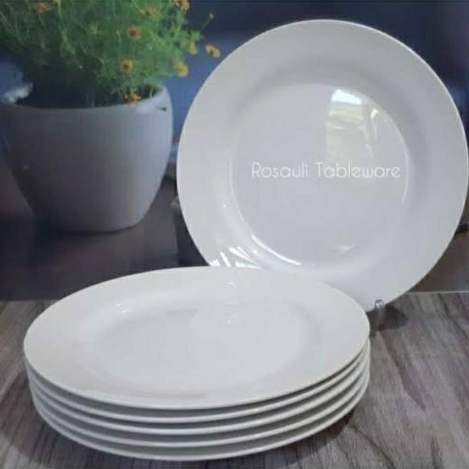 Piring Ceper Keramik Putih Polos Ukuran 26,7cm - Dinner plate 10.5 inc ...