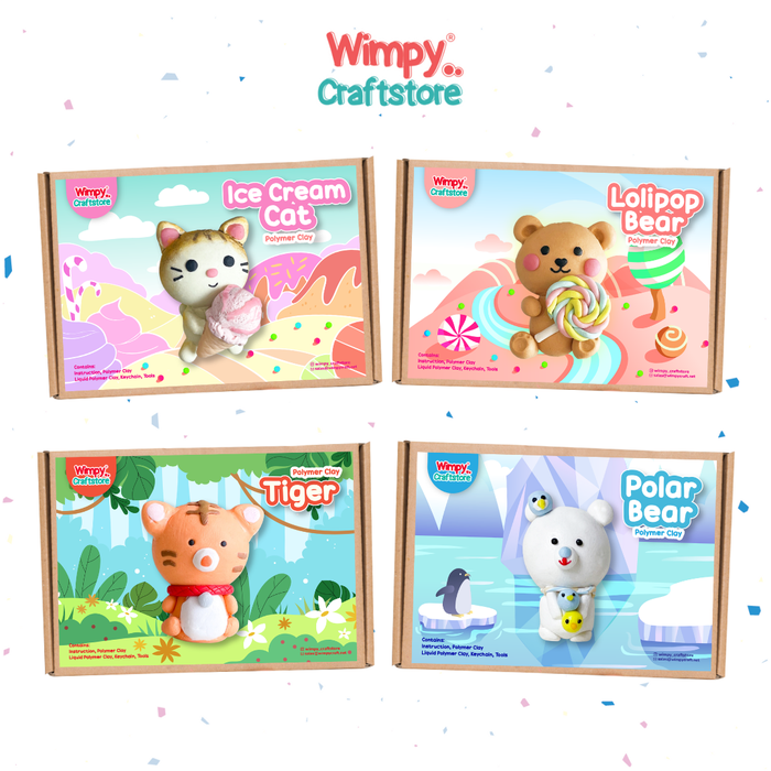 Promo Wimpy DIY Animal Polymer Clay Craft KIT Gantungan Kunci Polymer ...