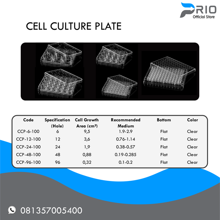 Jual PRIO - Cell Culture Plate Consumable Laboratorium - 6 Hole - Kab ...