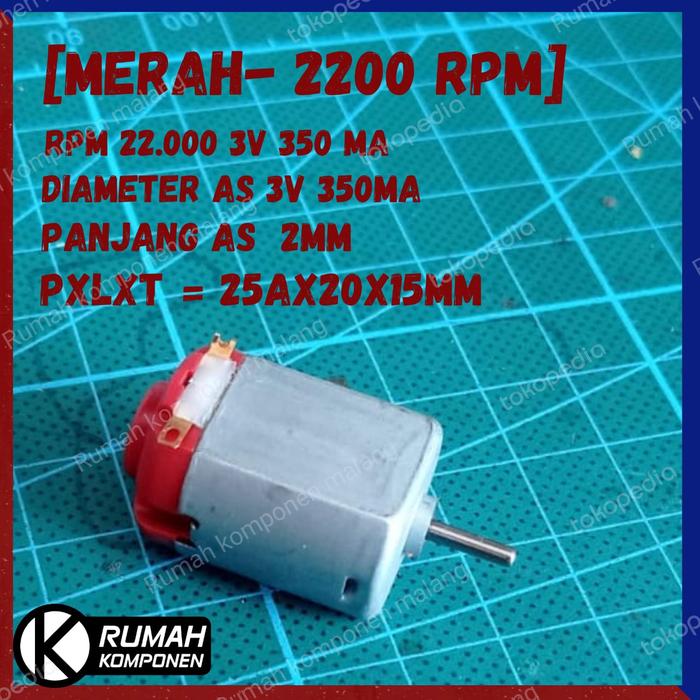 Jual Motor DC dinamo RS-130 high RPM speed torque RC Car 3V merah ...