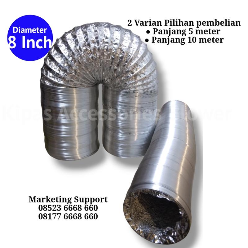 Selang flexible duct Aluminium 8 Inch - Shop | Tokopedia