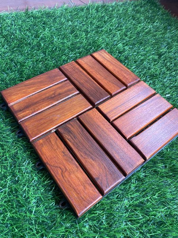 Decking Tile kayu jati kebun-kolam-teras - lantai kayu - Shop | Tokopedia