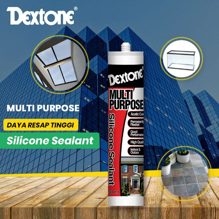 Jual Lem Silicone Sealant Dextone Multi Purpose - CLEAR - Clear/Bening ...