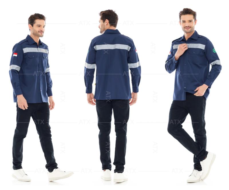 Wearpack Safety Baju Kerja Lapangan Lengan Panjang Merk ATX Navy - Shop ...