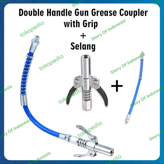 Jual Kepala Grease Kunci Ganda + Selang 10000PSI Pompa Gemuk 1/8 NPT 1/ ...