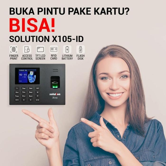 Jual Mesin Absensi Solution X105ID Absen Jari Kartu internal Battery ...