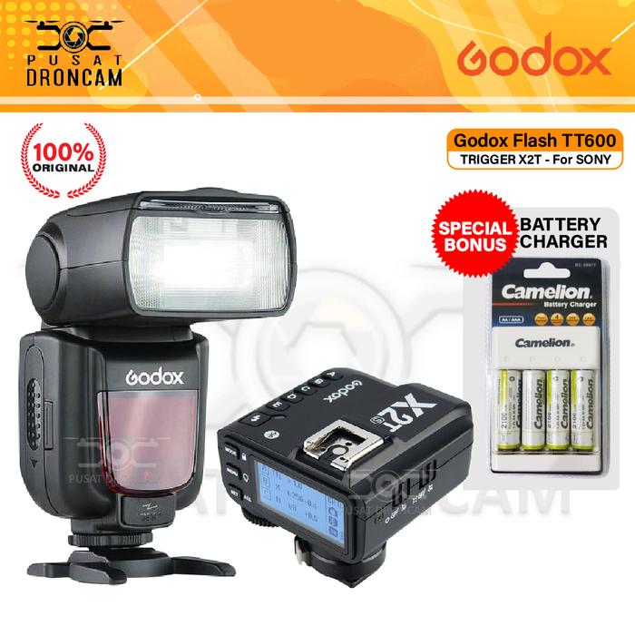 Promo Flash Godox TT600 BUNDLING TRIGGER X2T - TT 600 Lens Compatible ...