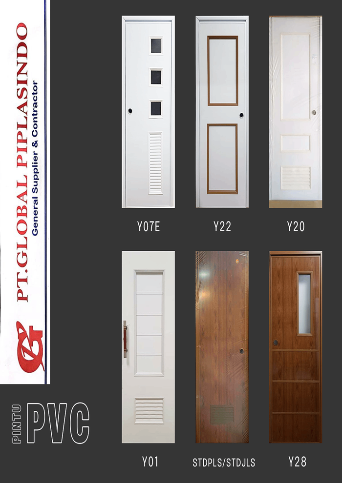 Jual Pintu PVC Fuso Ukuran Kusen 70 x 195 hanya resi - Y22, Putih ...