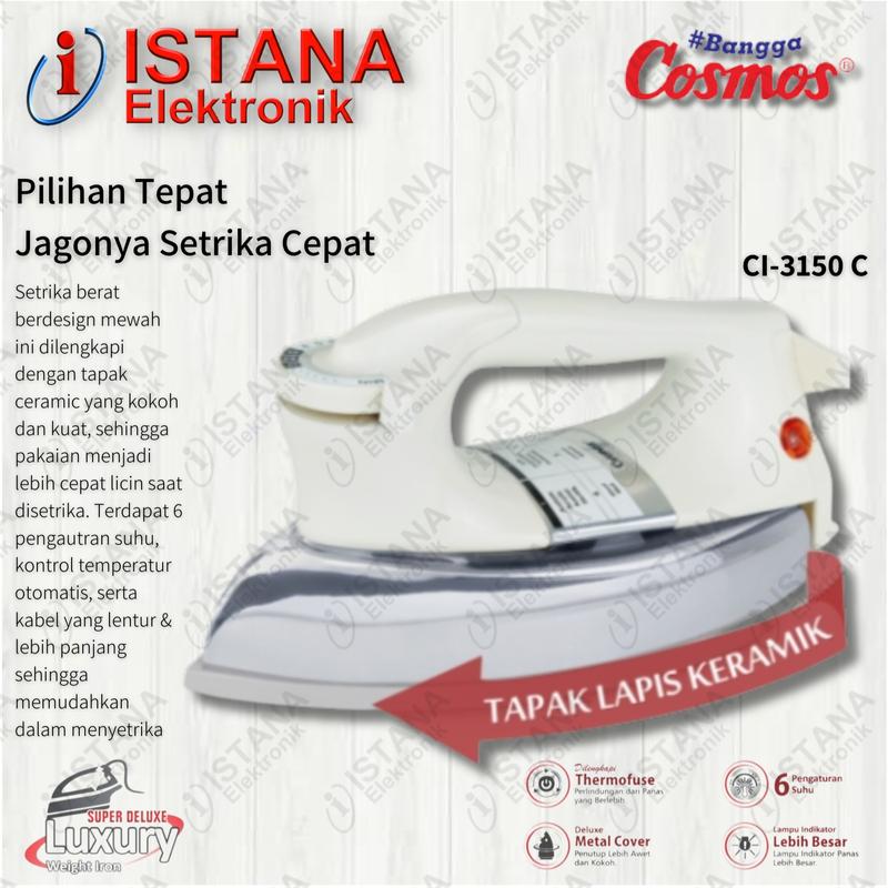 COSMOS SETRIKA CERAMIC SOLE PLATE CI-3150 C - Shop | Tokopedia
