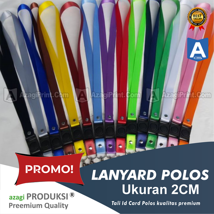 Jual Tali Lanyard Polos Stoper Gantungan ID Card Name Tag 2cm ...