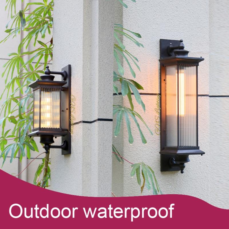 Lampu dinding American style modern outdoor waterproof residential ...
