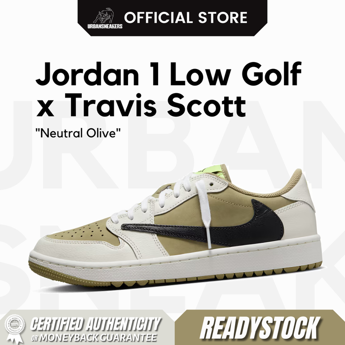 Jual Nike Air Jordan 1 Low Golf Travis Scott Neutral Olive | FZ3124 200 ...