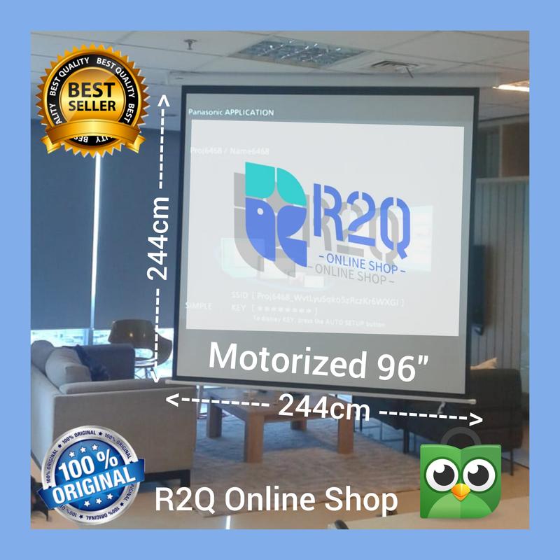layar proyektor motor 96 inch 244x244 - Shop | Tokopedia