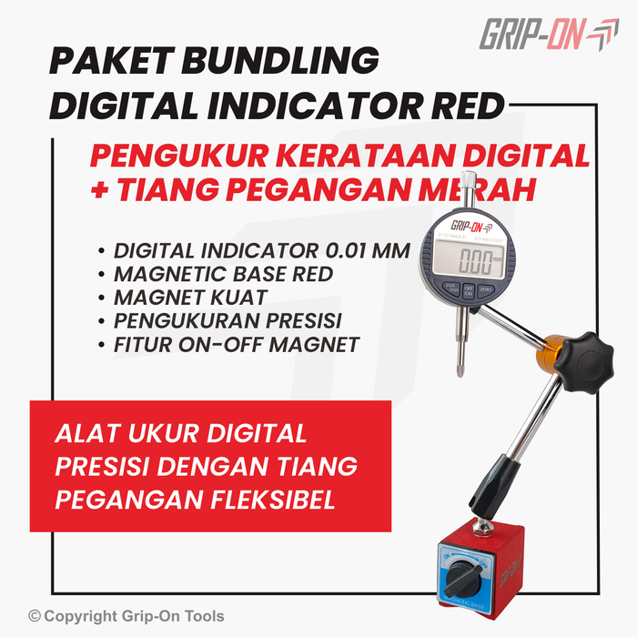 Promo GRIP-ON PAKET BUNDLING DIAL INDICATOR DIGITAL DAN MAGNETIC BASE ...