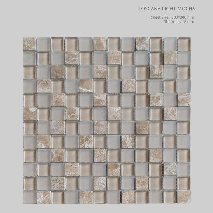 Jual Backsplash Tile Dekorasi Dapur - Mozaik Venus Toscana Light Mocha ...