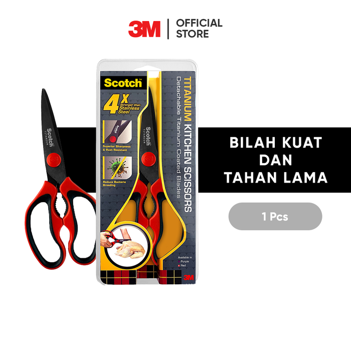 Promo 3M Scotch Titanium Kitchen Scissors, Bilah kuat dan tahan lama, 1 ...