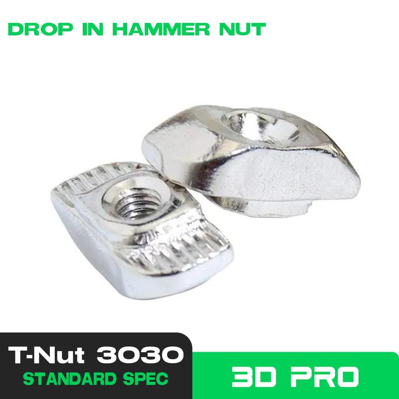 M4 M5 M6 T Hammer Nut Drop in Aluminium Profile 3030 series 30 Sliding ...