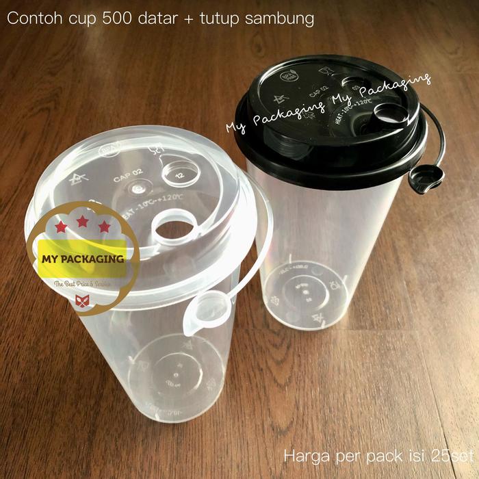 Jual Gelas Boba / Cup PP Injection 500ml 16oz (Cup+lid+stopper) PREMIUM ...