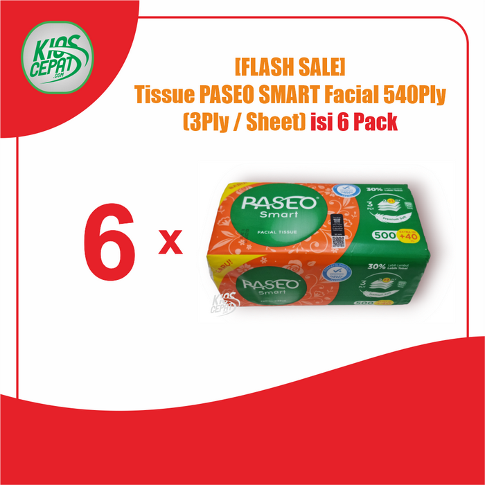 Jual [FLASH SALE] Tissue / Tisu PASEO SMART Facial 540Ply (3Ply / Sheet ...