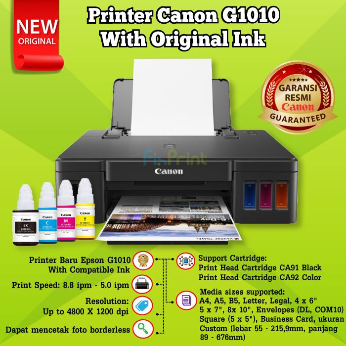 Printer Canon Pixma G1010 Ink Tank System G-1010 Print Head CA91 92 ...