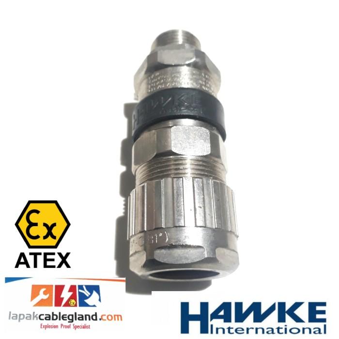 Jual HAWKE Industrial Cable Gland 153/RAC/A 3/4"NPT Armour Brass Nickel ...