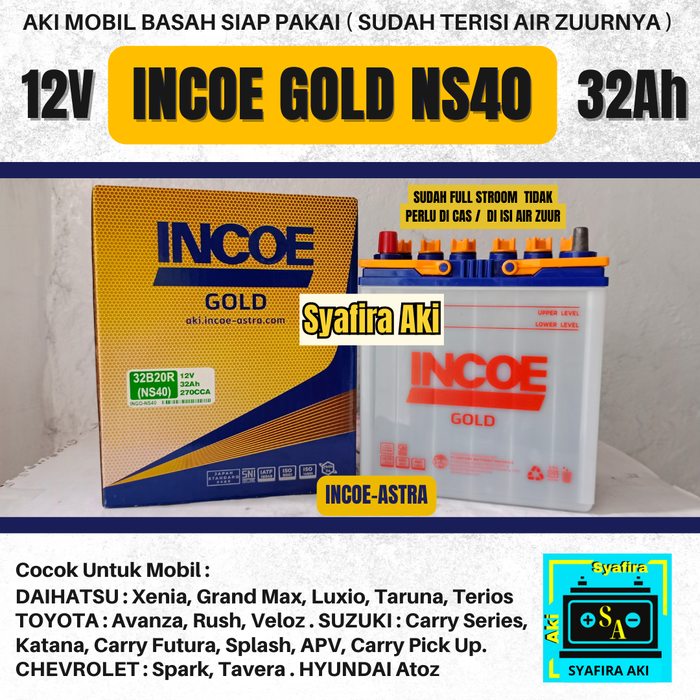 Jual INCOE Aki Mobil Basah Avanza Xenia Terios Rush Luxio Apv NS40 ...