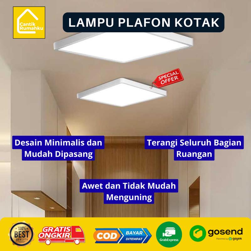 Lampu Plafon Rumah LED Kotak Minimalis Hias Kamar Ruang Tamu - Shop ...