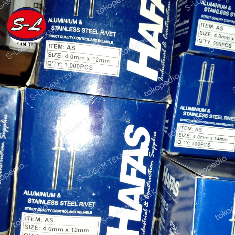 Paku Rifet Rivet 4.0 x 12 mm HAFAS Aluminium Stainless Steel - Shop ...