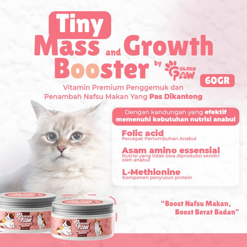 Tiny Mass and Growth Booster by Gloden Paw Penggemuk Kucing 60gr - Shop ...