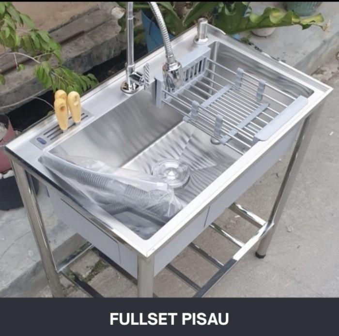 Jual kitchen sink 7545 stainless 304 bak cuci piring 8050 1 lubang ...