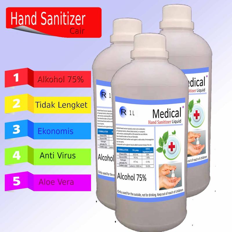 Hand Sanitizer Spray/Cair 1L Alc70% Antivirus Strawberry - Shop | Tokopedia