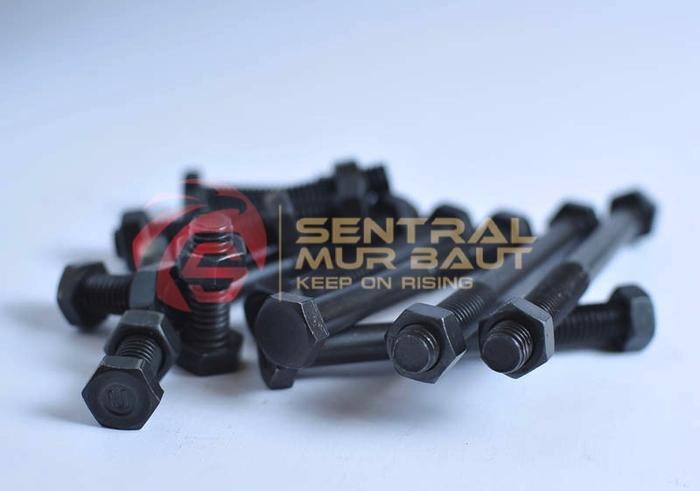 Jual MUR BAUT NC A307 5/8" X 2 1/2" HITAM BESI KUNCI 23 T11 BOLT NUT ...