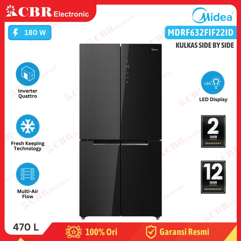 Kulkas MIDEA Side By Side 2 Pintu MDRF632FIF22ID / 470 L - Shop | Tokopedia