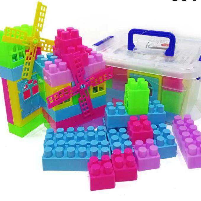 Jual Mainan Balok Susun Besar / Lego Block Besar Murah - kantong - Kab ...