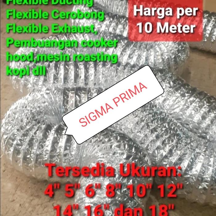 Jual 10 meter pipa exhaust 10 inchi flexible ducting cerobong asap 10 ...