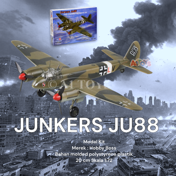 Promo Model Kit miniatur pesawat Junkers Ju88 Hobby Boss 20 cm 1:72 ...