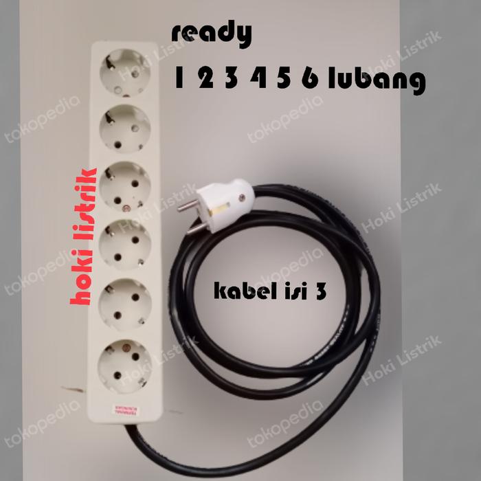 Jual KABEL ROLL EXTENSION 15 METER KABEL 3 STOPKONTAK 1 2 3 4 5 6 ...